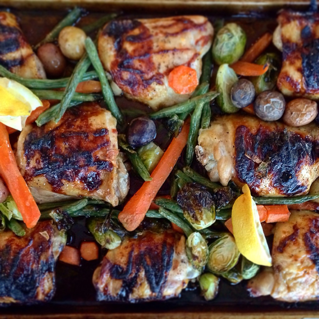 One Pan Roasted Chicken And Spring Vegetables Parmesan Princess